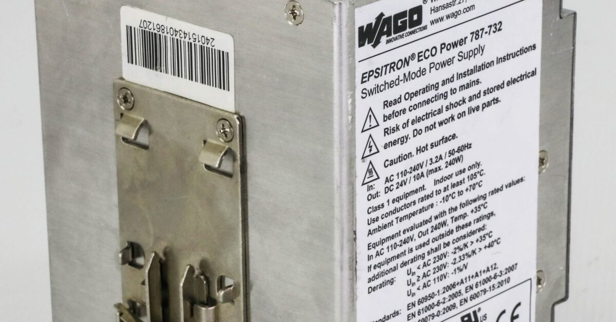 13923 WAGO EPSITRON ECO POWER SWITCHED-MODE POWER SUPPLY 787-732 ...